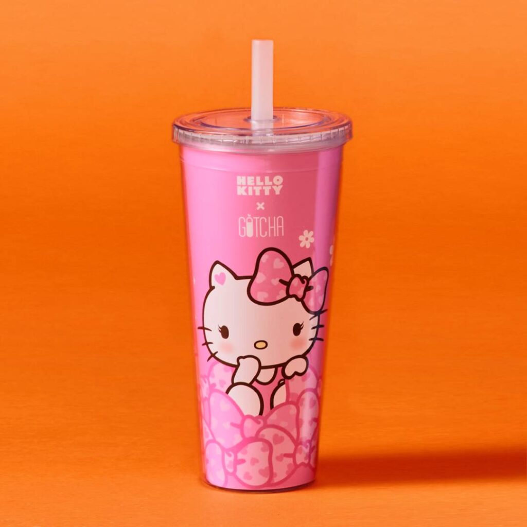 Gotcha X Hello Kitty Monochrome Double Layer Cup 600ml - Hot Pink