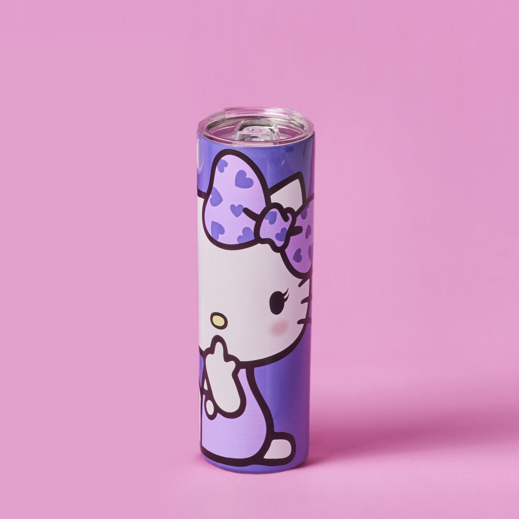 Gotcha X Hello Kitty Monochrome Stainless Steel Tumbler 700ml - Purple