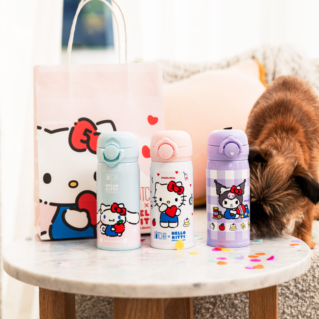 Gotcha X Hello Kitty 50th Anniversary Stainless Steel Tumbler Flip Cap ...